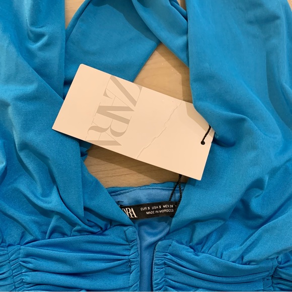 Zara | Tops | Zara Cropped Blue Tank | Poshmark